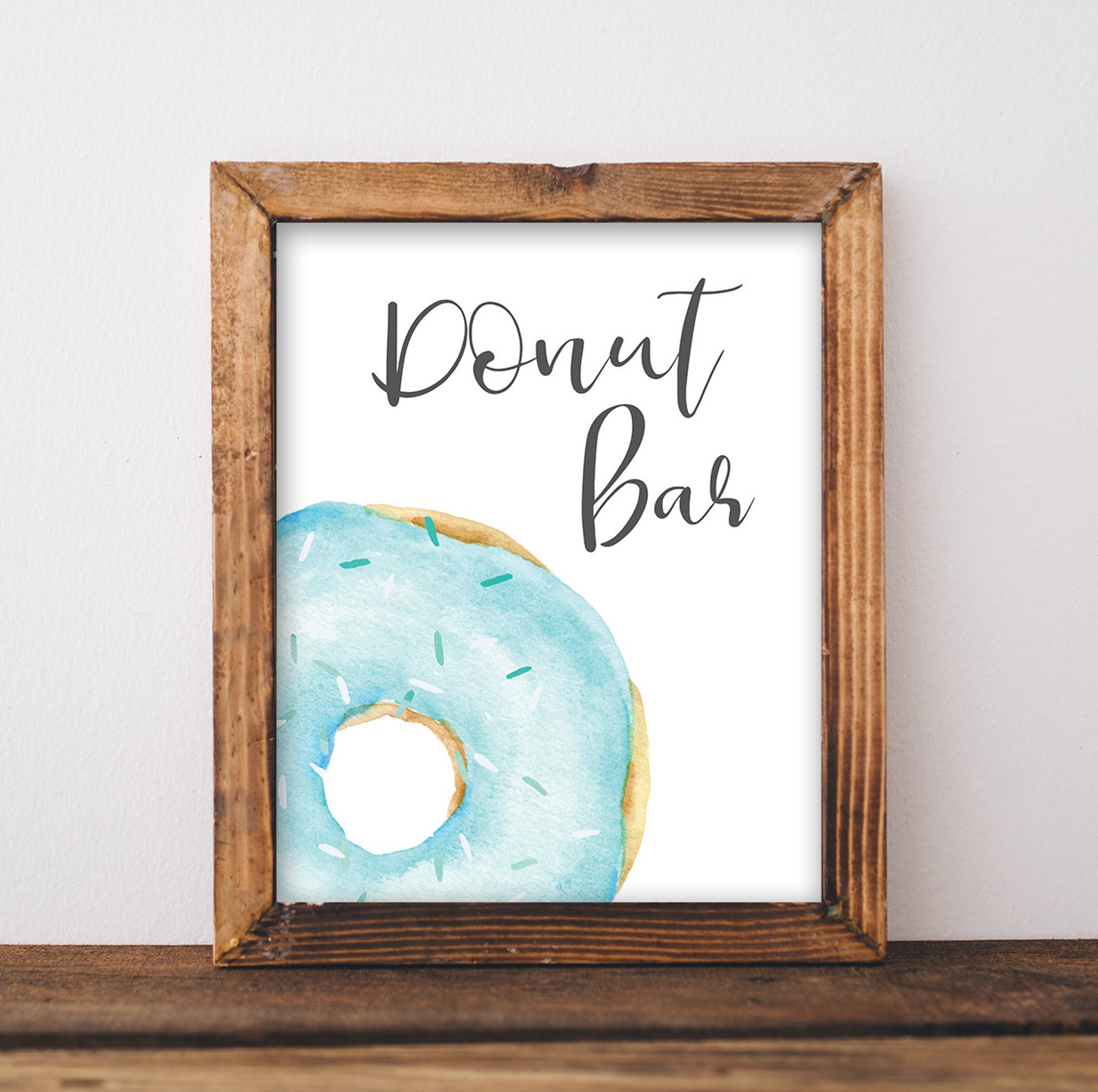 Donut Bar Sign - Donut Bar Printable - Blue Donut Sign - Blue Donut ...