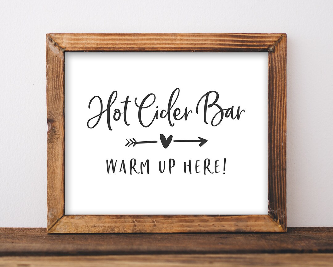 Hot Cider Bar Sign - Hot Cider Bar Printable - Wedding Bar Sign - Fall ...