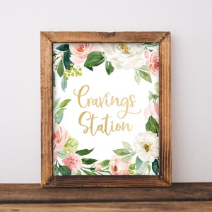 Cravings Station Sign - Cravings Bar Baby Shower Printable - Baby ...