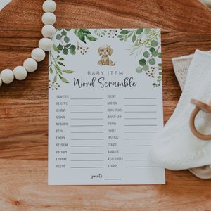 Dog Baby Shower Game Bundle - Set of 12 Printable Games - Puppy Themed ...