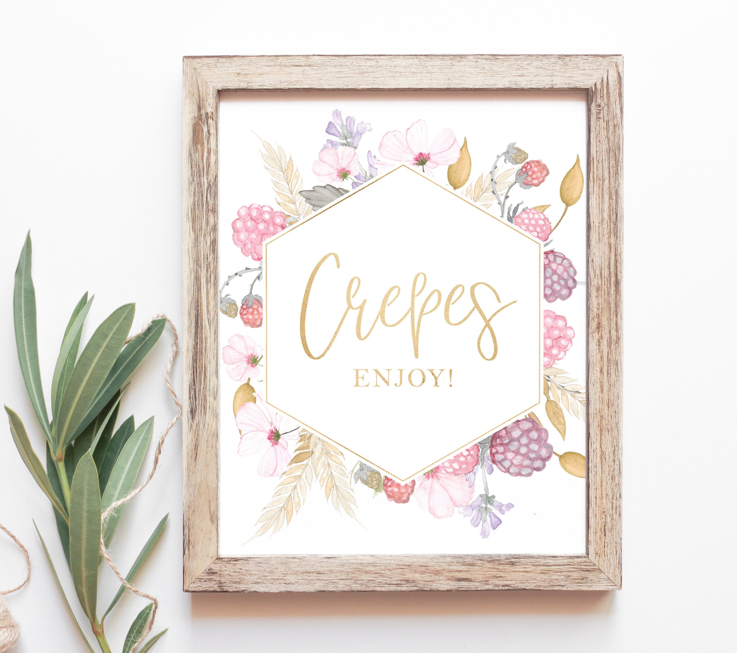 Crepe Bar Sign Brunch For Baby Decor Crepes Sign Berry | Etsy