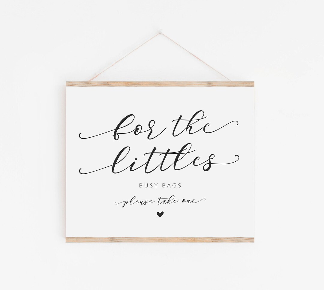 Wedding Kids Activity Bags Sign - for the Littles - Wedding Busy Bags ...