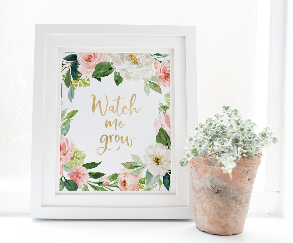 Watch Me Grow Sign - Baby Shower Plant Favors - Baby Shower Succulent ...