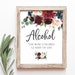 Alcohol Wedding Sign - Wedding Bar Printable - Burgundy Blush Navy ...