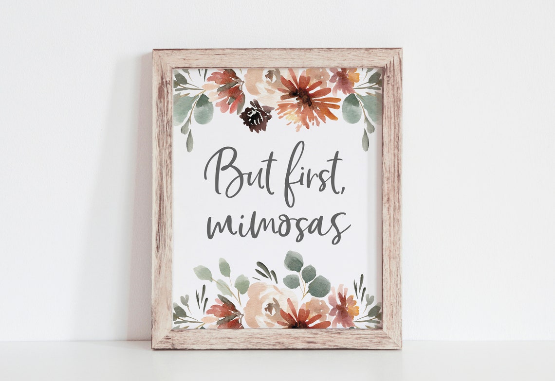 But First, Mimosas Sign - Bohemian Bridal Shower Mimosa Bar Printable ...