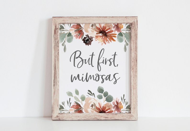 But First, Mimosas Sign - Bohemian Bridal Shower Mimosa Bar Printable ...