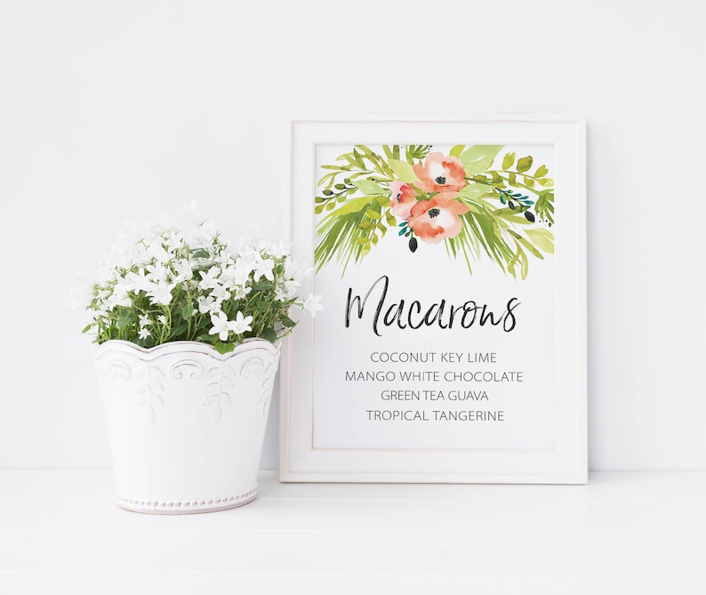 Tropical Macaron Flavors Sign Macarons Sign Macaron - Etsy