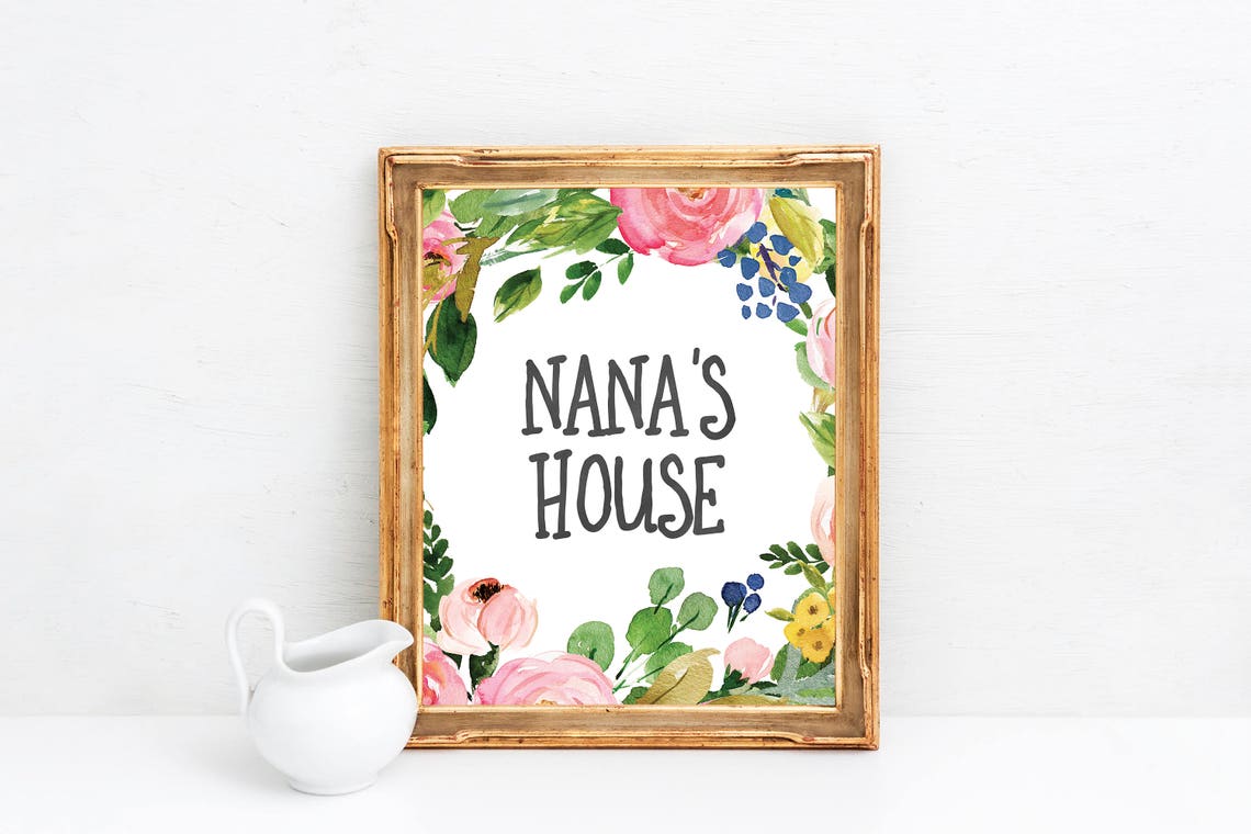 Nana's House Sign - Nana Sign - Nana Gift - Nana Print - Gift for Nana ...