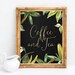 Coffee and Tea Sign Coffee and Tea Bar Sign Printable Sign - Etsy