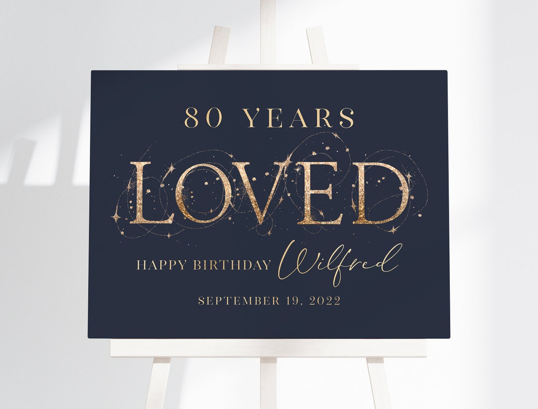 80th Birthday Party Welcome Sign - 80th Birthday Poster Printable - 80 ...