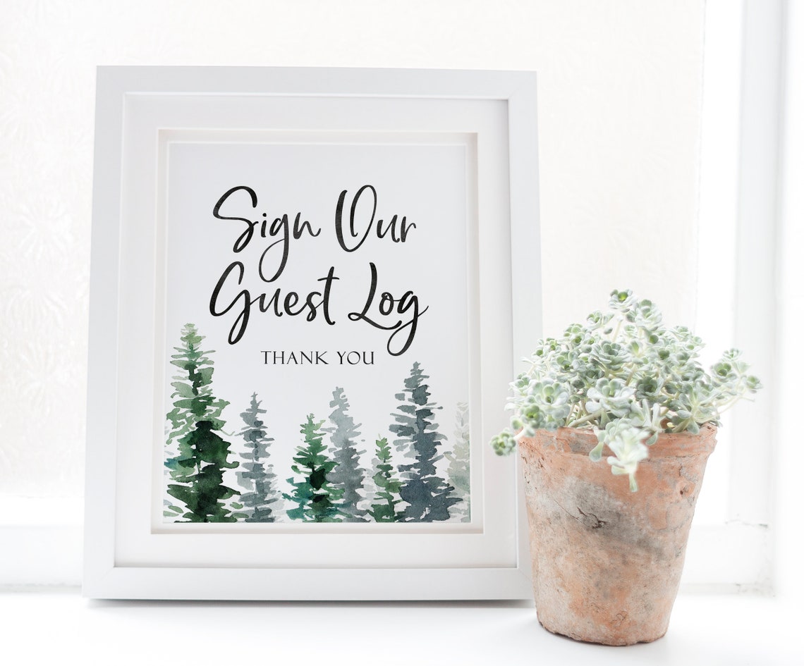 Sign Our Guest Log Sign - Guest Log Wedding Sign - Wedding Guest Book ...