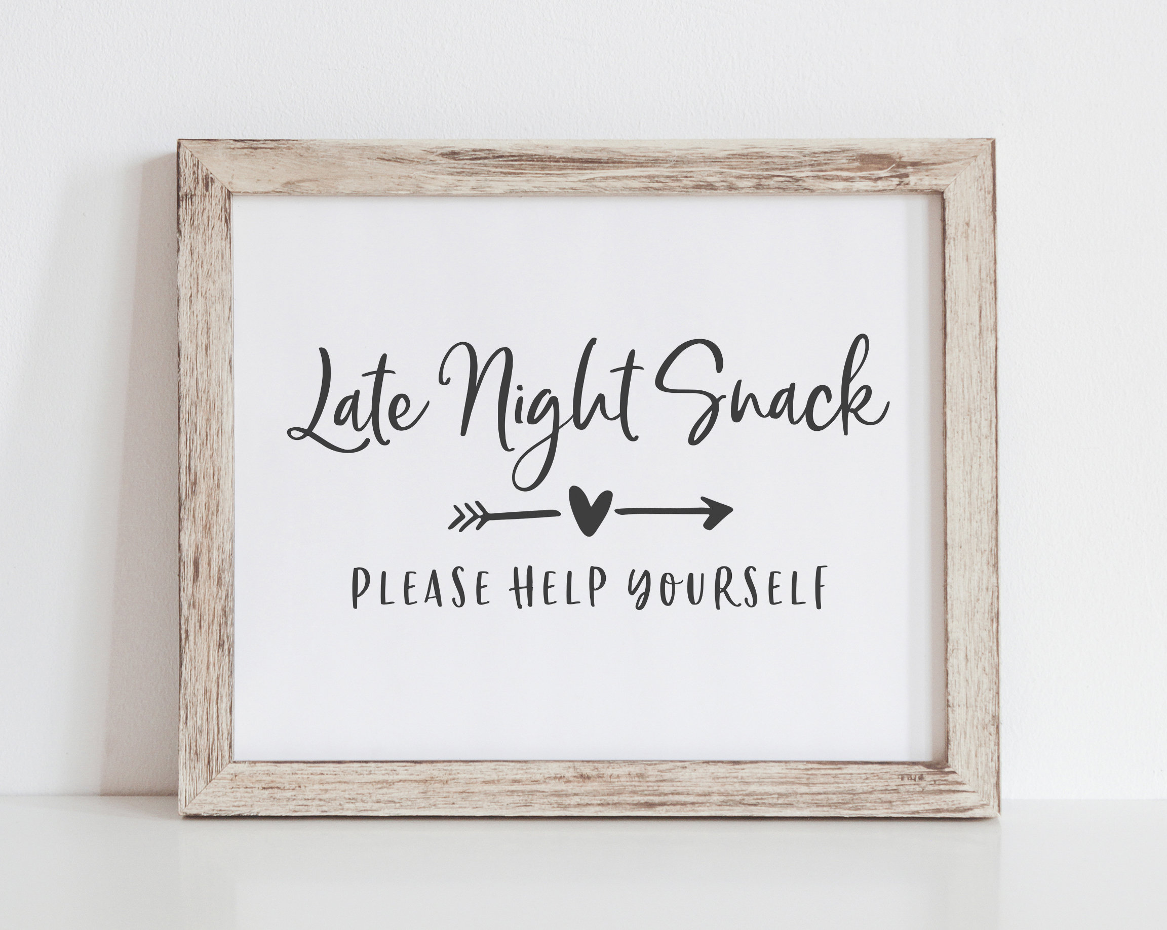 Late Night Snack Sign Late Night Snack Printable Black and - Etsy