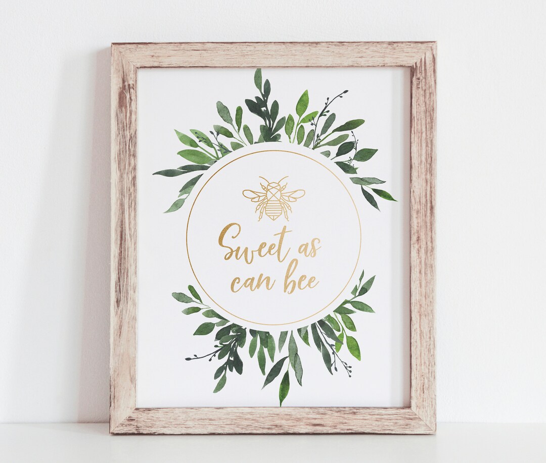 Sweet as Can Bee Sign - Bee Baby Shower Decor - Bee Gender Reveal Decor ...