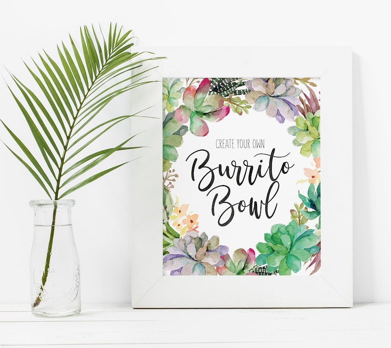 Fiesta Party Decor Burrito Bowl Bar Sign Make Your Own - Etsy