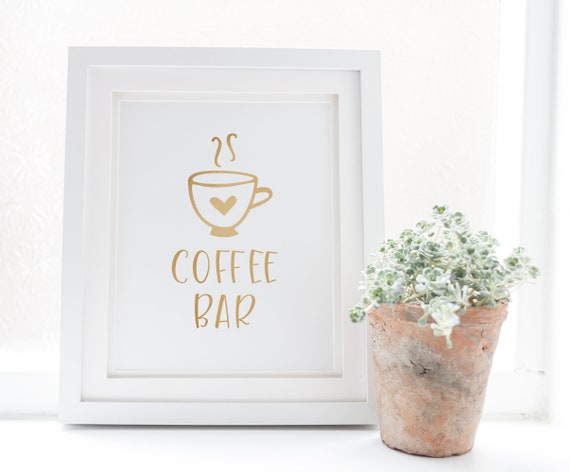 Gold Coffee Bar Sign Coffee Station Signage Wedding Coffee | Etsy