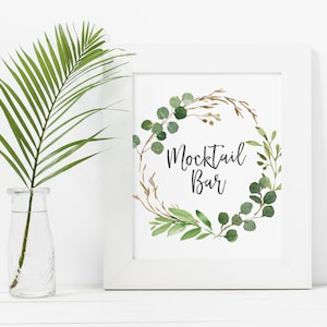Mocktail Bar Sign - Mocktails Sign - Baby Shower Sign - Botanical Baby ...