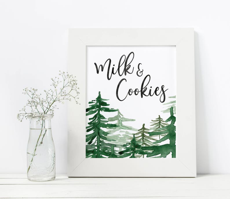 Cookie Bar Sign - Cookie Table Sign - Milk and Cookies Sign - Milk and ...