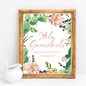 Holy Guacamole Sign - Fiesta Bridal Shower Welcome Sign Printable ...