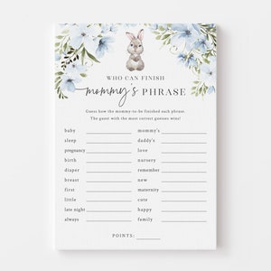 Boy Bunny Baby Shower Game Bundle - Set of 25 Printable Games ...