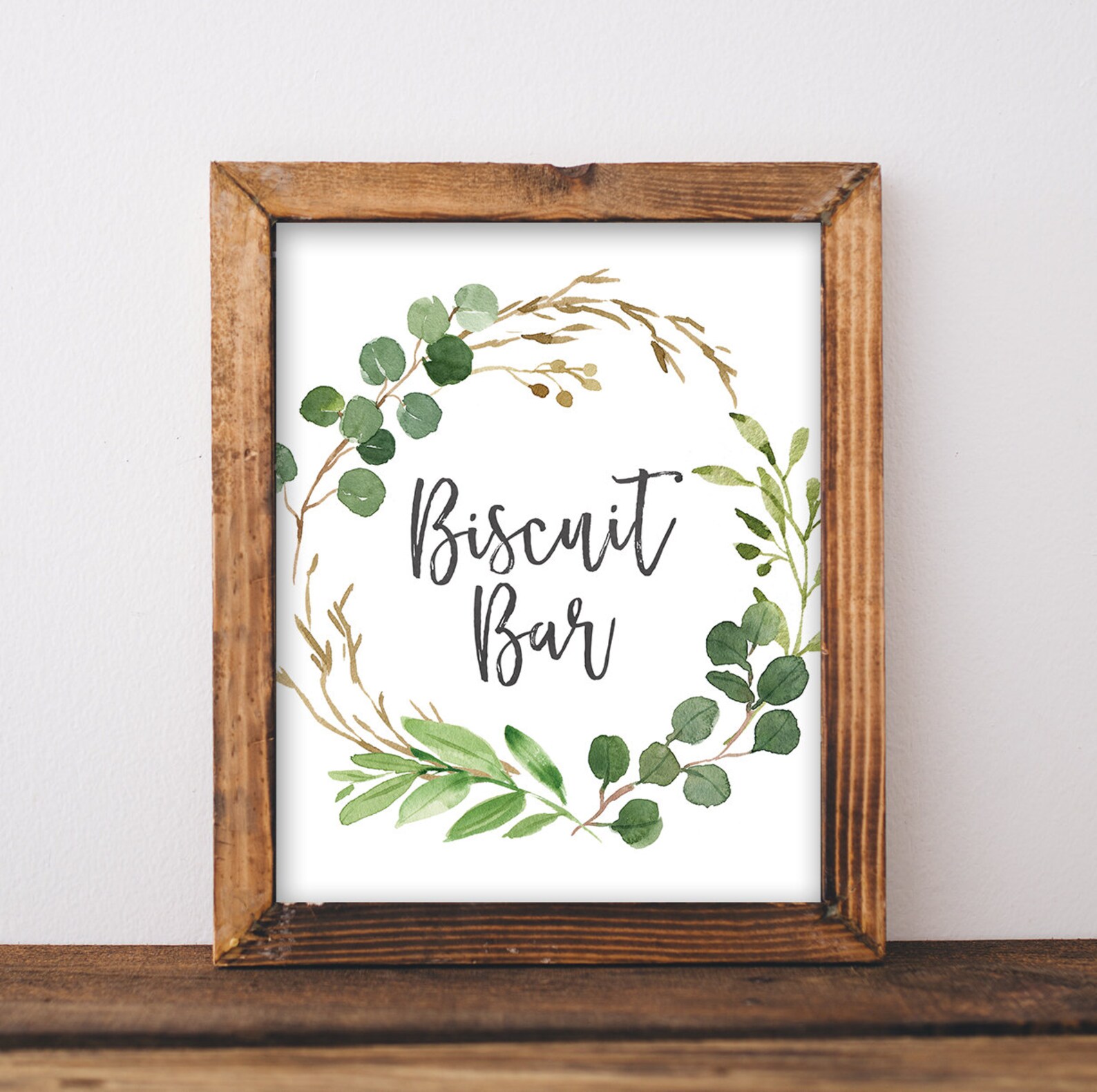 Biscuit Bar Sign - Baby Shower Food Sign - Greenery Baby Shower Decor ...