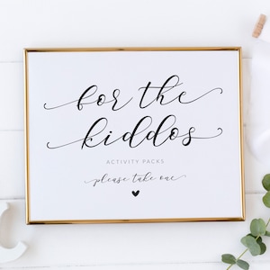 Wedding Activity Pack Sign - for the Kiddos Sign - Wedding Kids ...