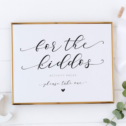 Wedding Activity Pack Sign for the Kiddos Sign Wedding - Etsy