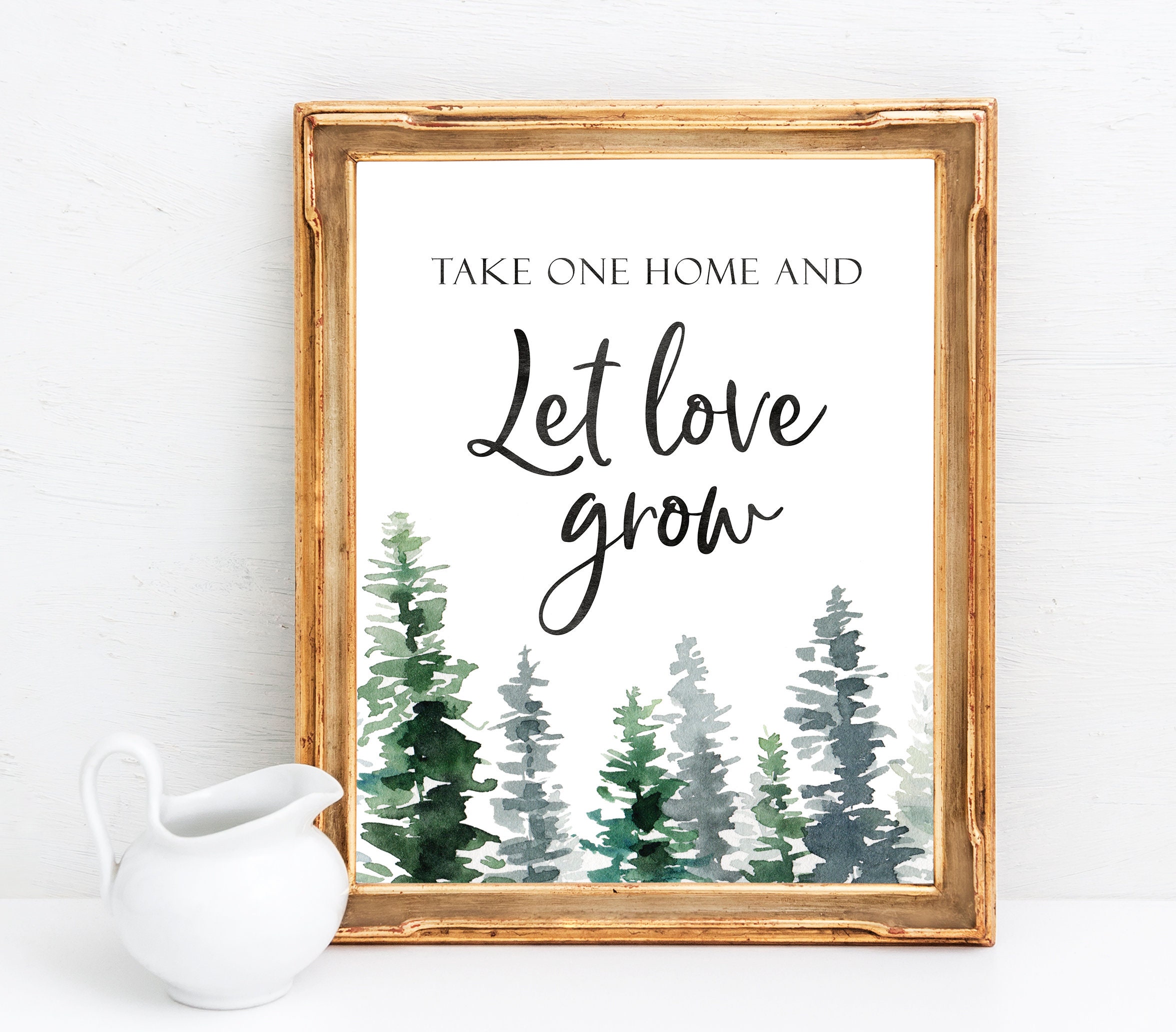 Let Love Grow Sign - Tree Favors Sign - Plant Favors Sign - Take One ...