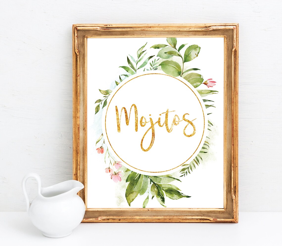 Mojito Sign - Tropical Drinks Bar Sign - Tropical Party Signs ...