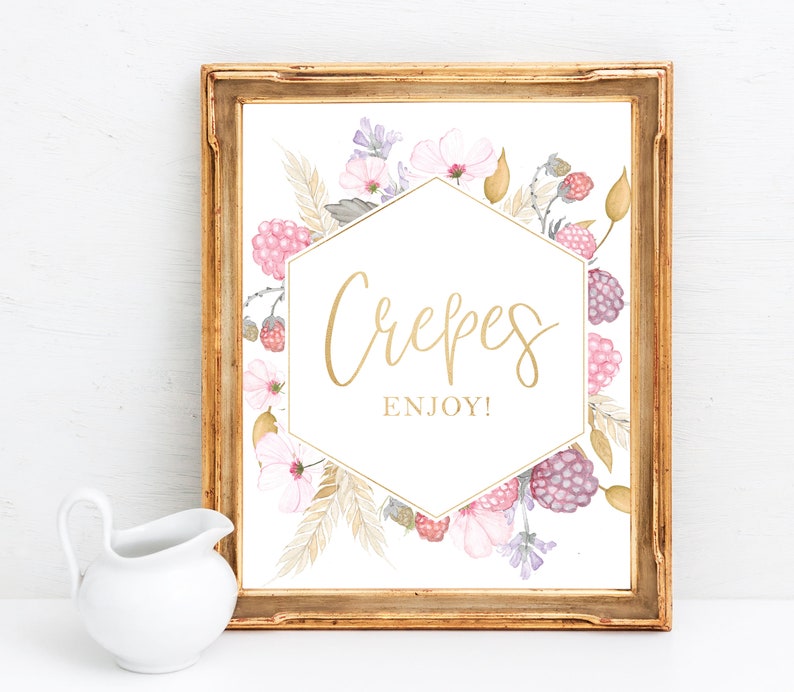 Crepe Bar Sign Brunch for Baby Decor Crepes Sign Berry - Etsy
