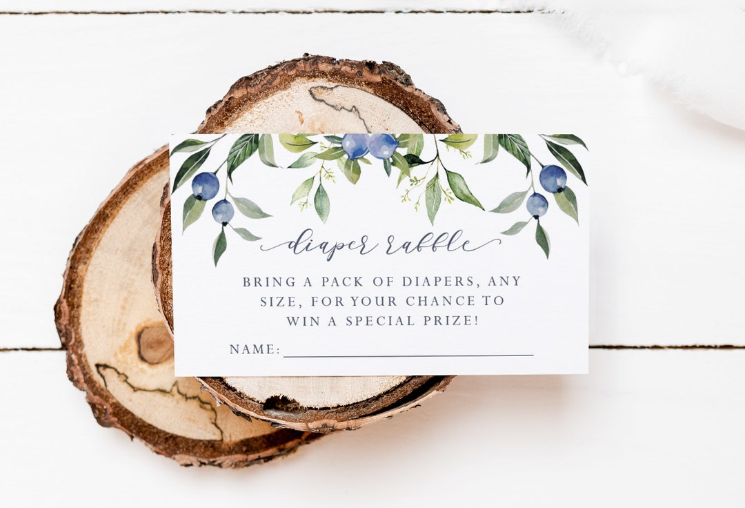 Blueberry Themed Diaper Raffle Tickets - Printable Diaper Raffle ...