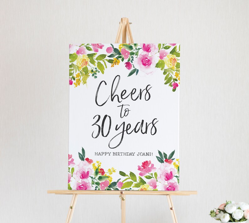 Cheers to 30 Years Sign Custom Birthday Sign 30th Birthday - Etsy