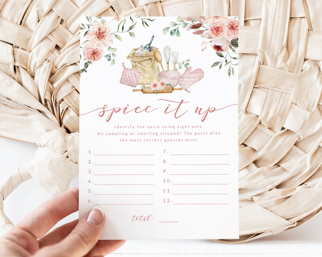 Bridal Shower Spice Game - Printable 5x7 Game - Guess the Spice Game ...