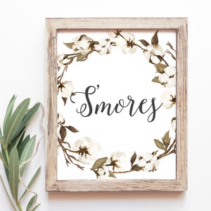 Rustic Smores Sign - S'mores Bar Printable - Fall Wedding Sign - Rustic ...