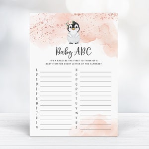 Winter Animals Baby Shower Game - Printable Baby ABC Race Game ...