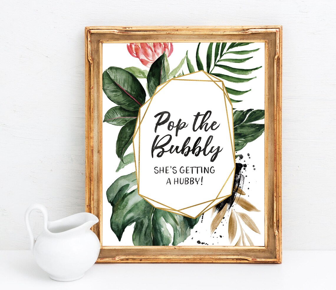Pop The Bubbly Shes Getting A Hubby Sign Bridal Shower Etsy