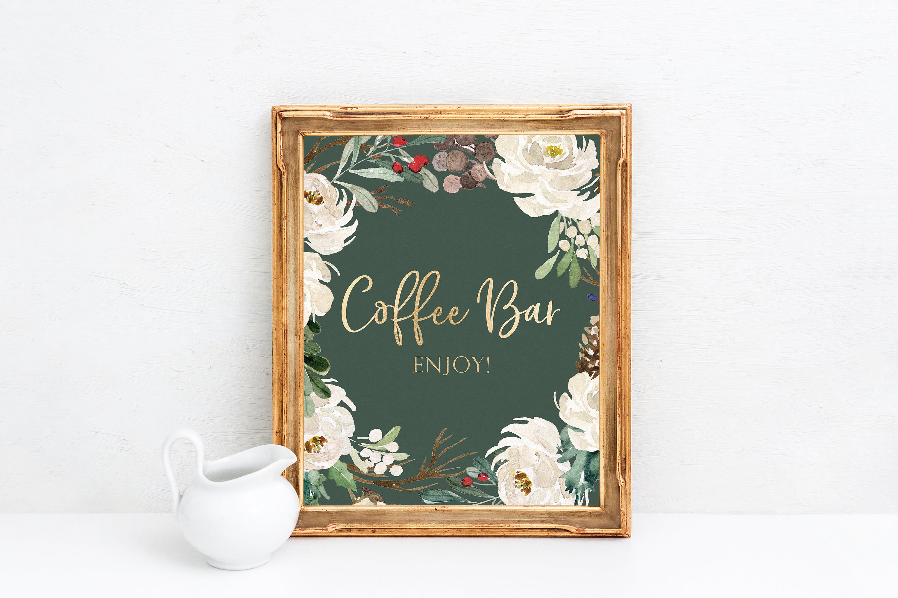 Winter Coffee Bar Printable Sign - Christmas Coffee Bar Sign - Dress ...