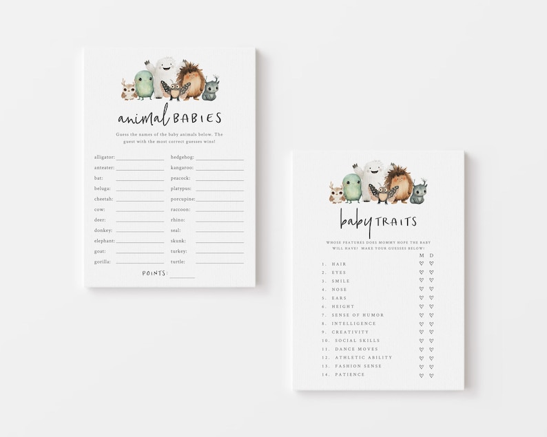 Cryptid Baby Shower Game Bundle | Bigfoot Baby Shower Games | Printable ...
