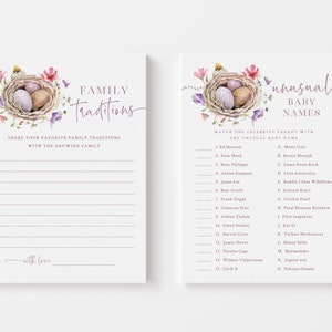 Birds Nest Baby Shower Game Bundle - Set of 25 Printable Games ...