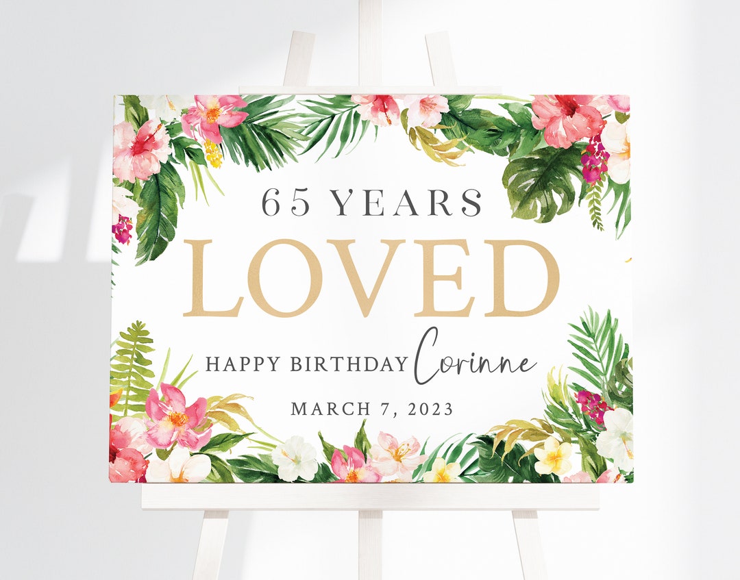 Tropical Birthday Party Welcome Sign - Printable Birthday Poster - Any ...