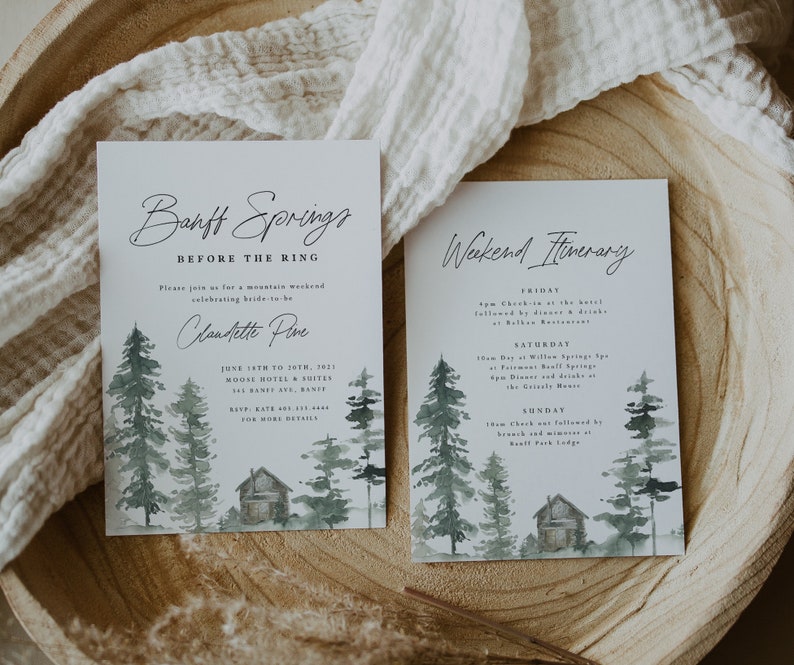 Banff Bachelorette Party Invitation Mountain Bachelorette | Etsy