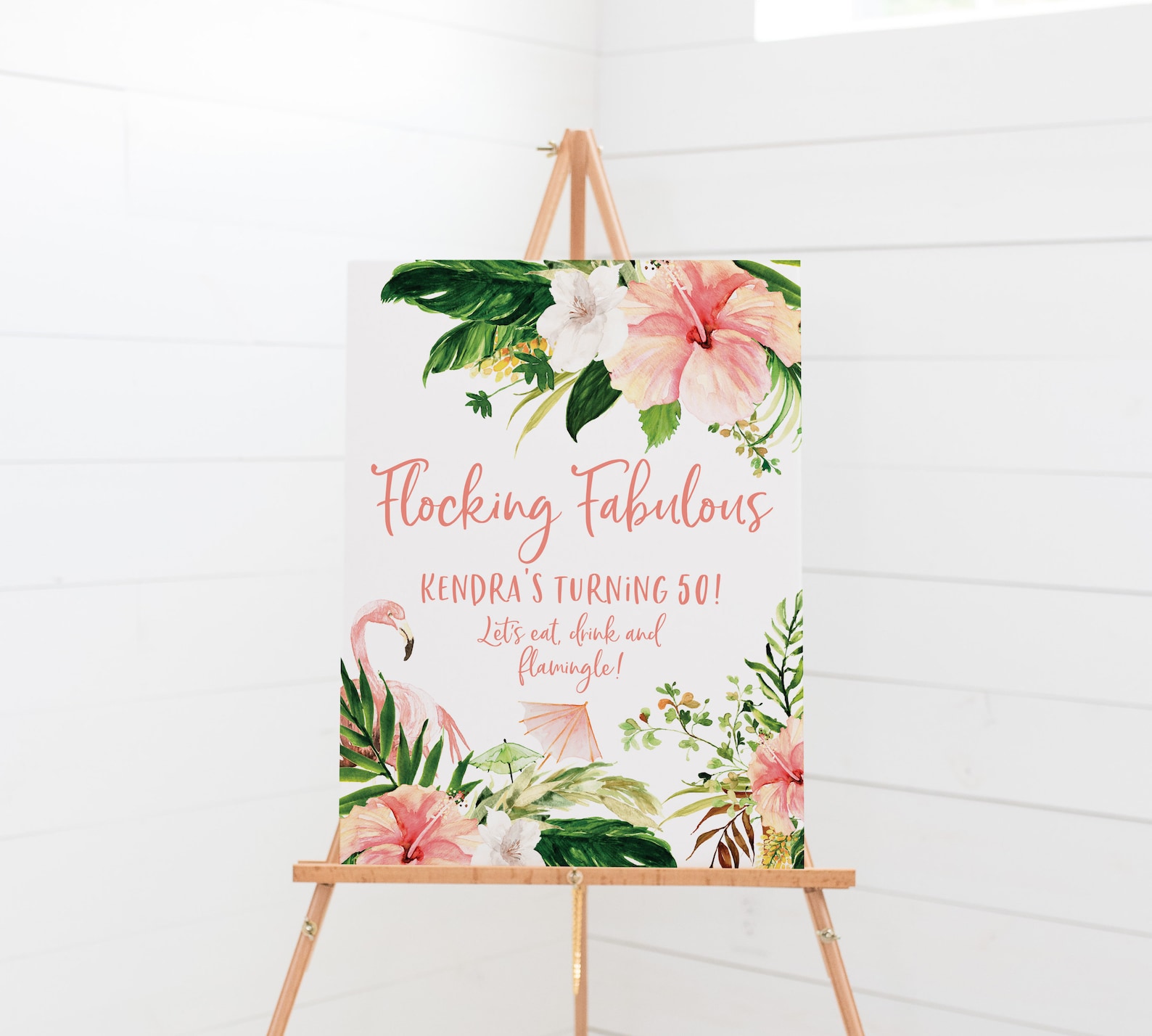 Flamingo Birthday Party Sign - Flocking Fabulous - Let's Flamingle ...