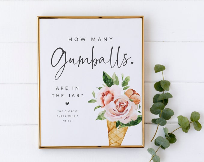 Gumball Machine Game Sign Printable Bubble Gum Ball Machine Birthday ...