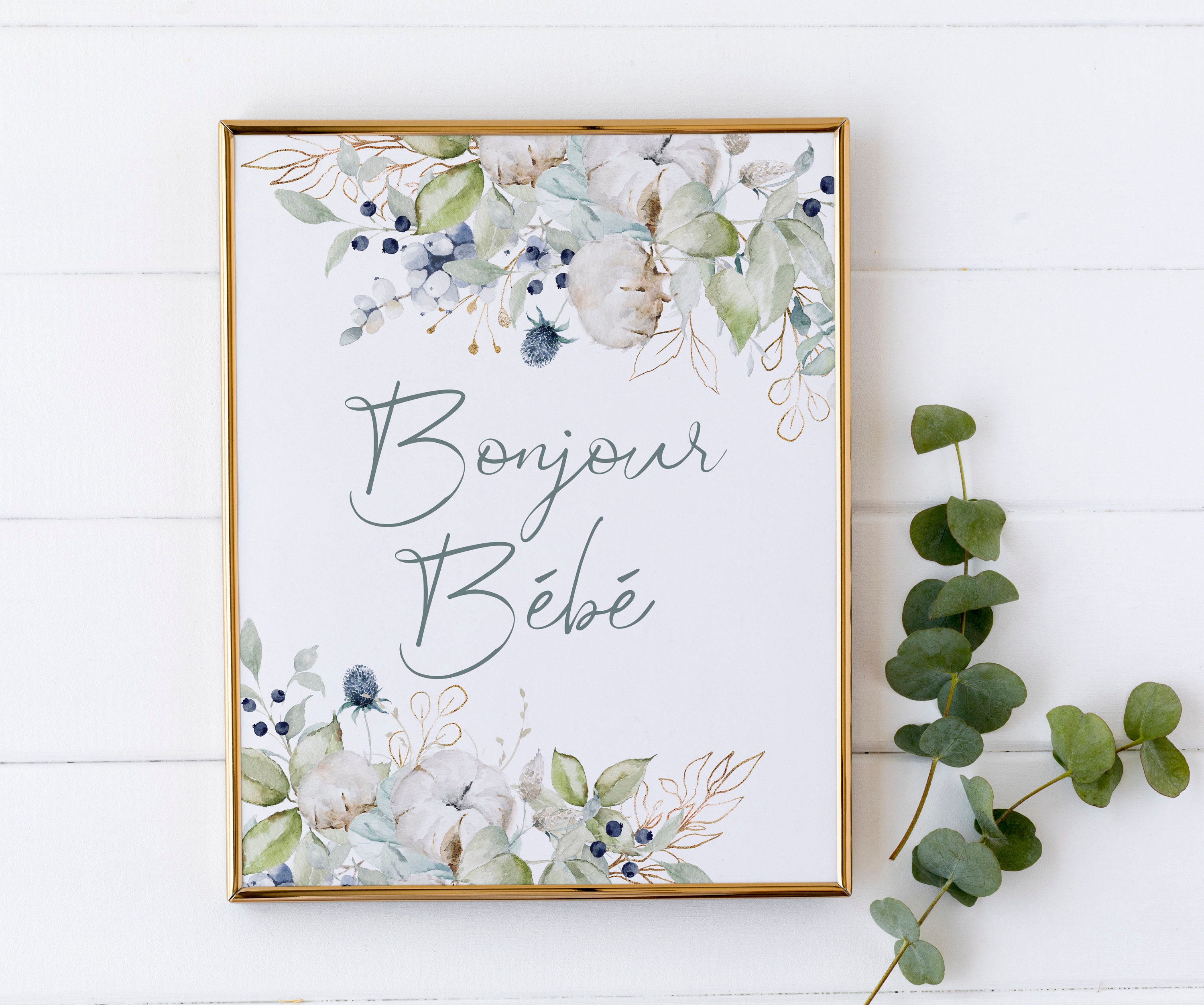 Bonjour Bebe Baby Shower Sign French Baby Shower Decorations | Etsy