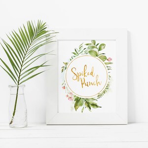 Spiked Punch Sign - Spiked Punch Party - Alcoholic Drinks Sign ...