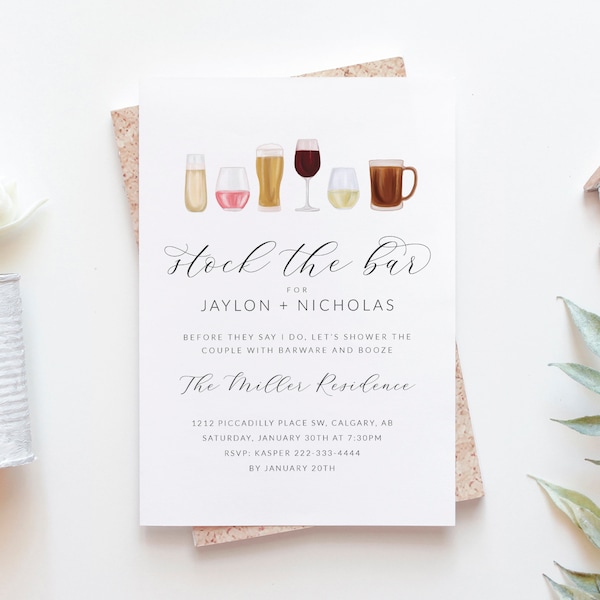 Printable Stock the Bar Invitations - Etsy