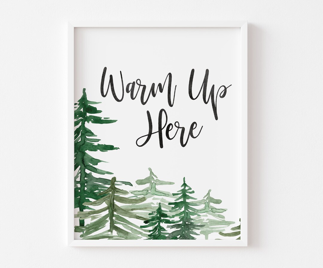 Warm up Here - Hot Cocoa Bar Sign - 8x10 Printable Sign - Hot Chocolate ...