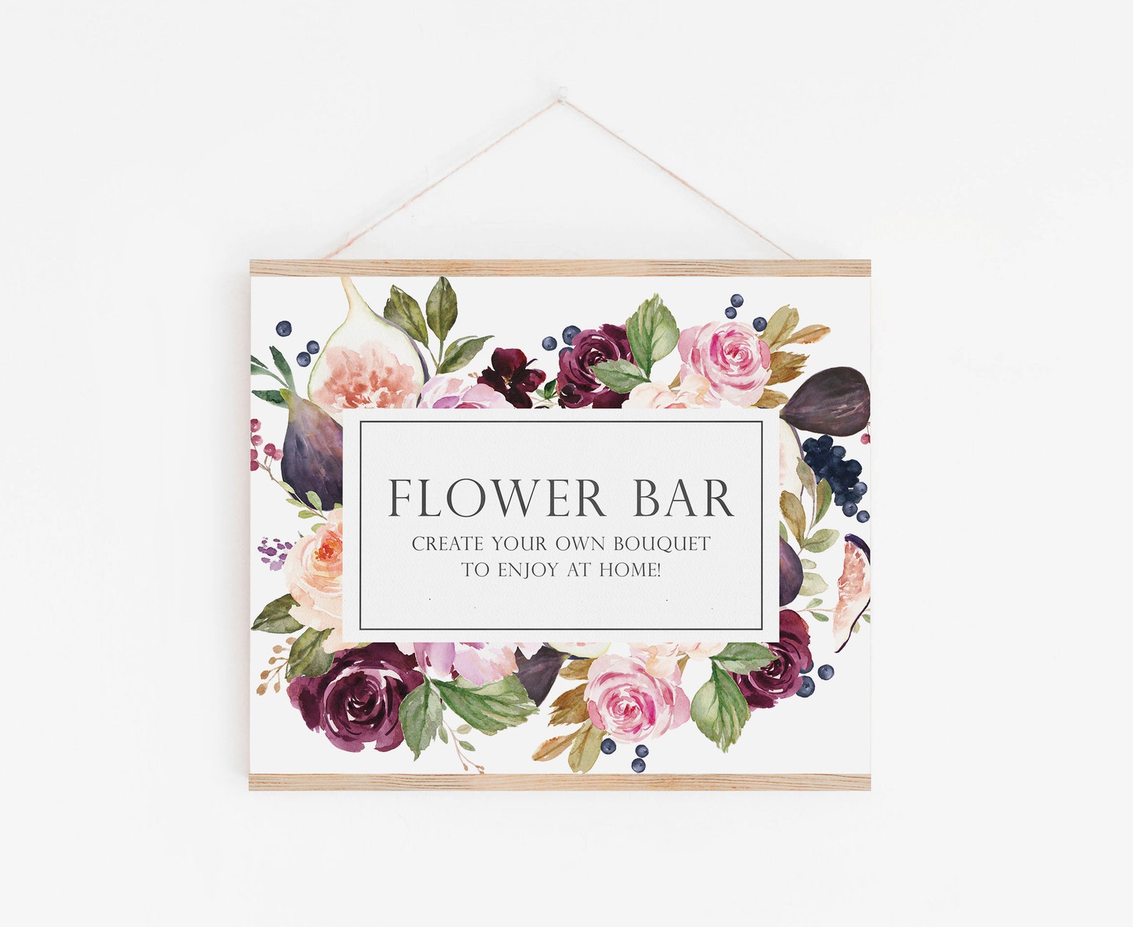 Flower Bar Sign - Bridal Shower Flower Favors Printable - Make Your Own ...