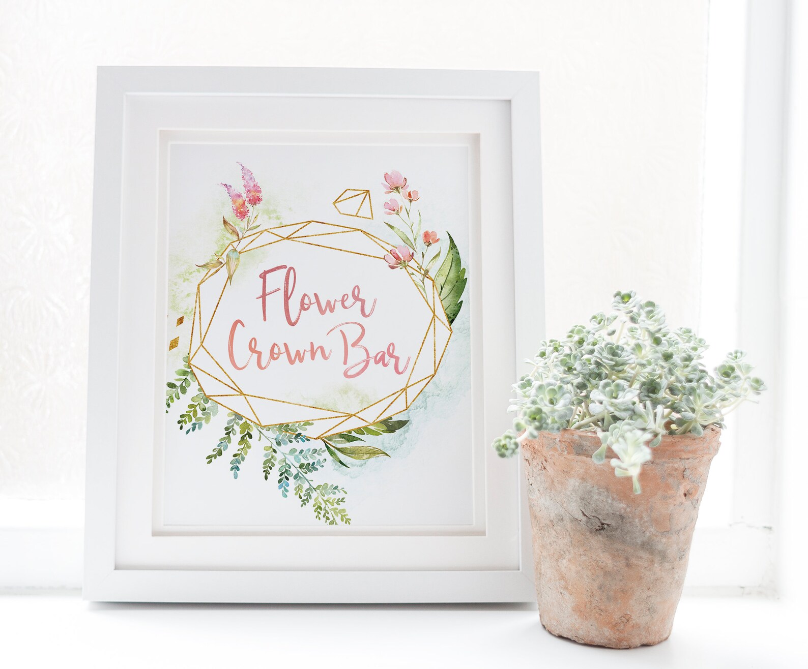 Flower Crown Bar Sign Bridal Shower Flower Crown Sign Baby - Etsy