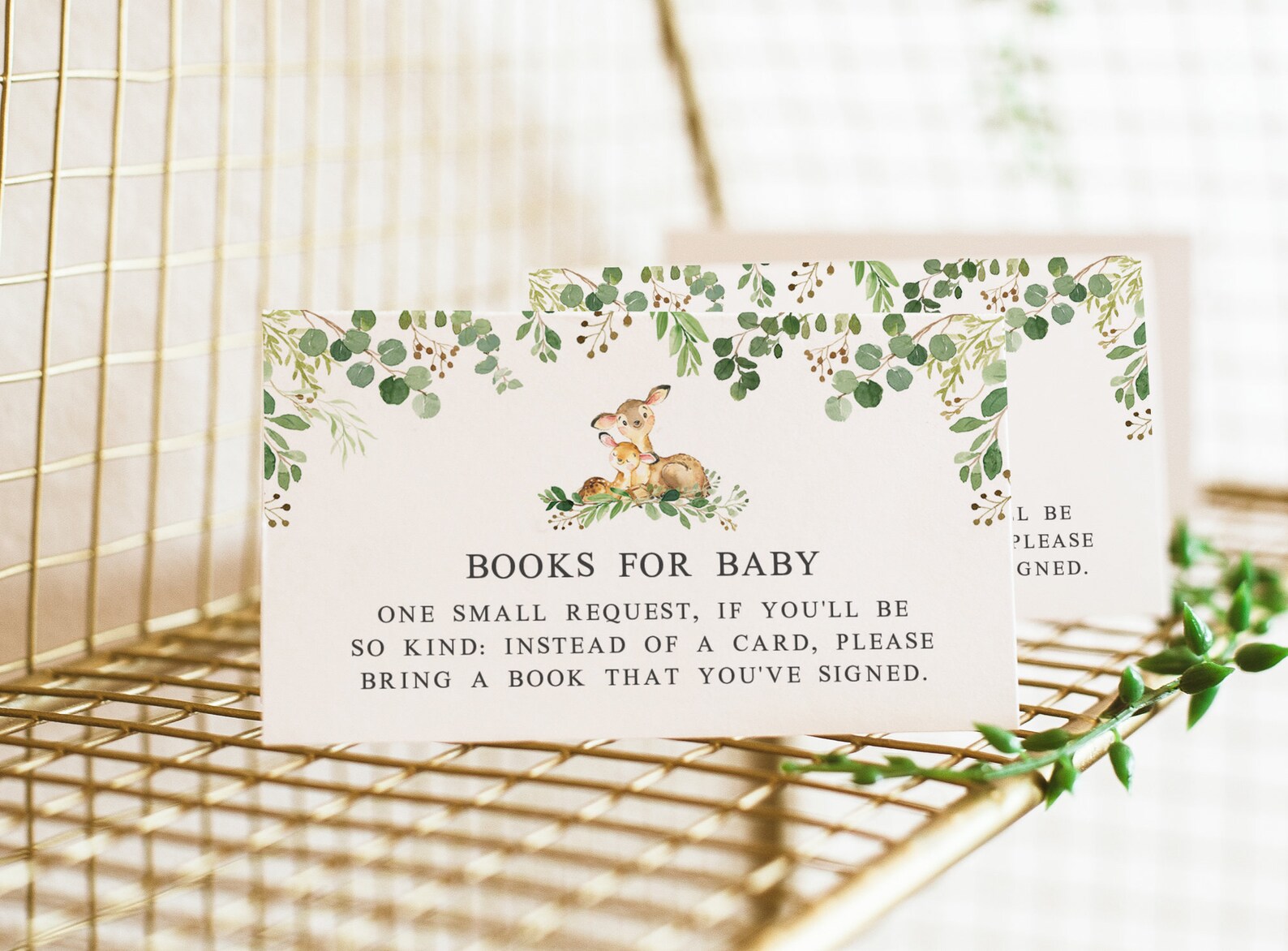 Books for Baby Invitation Insert Card Greenery Baby Shower | Etsy
