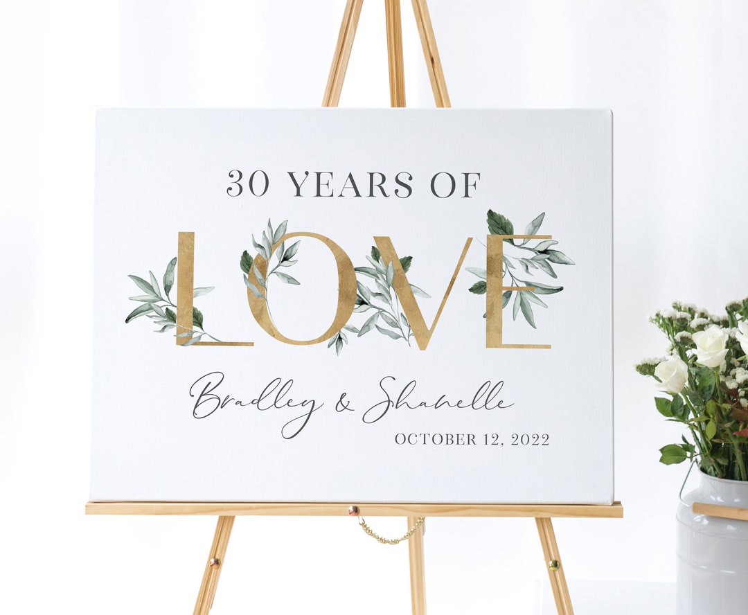 30th Wedding Anniversary Party Welcome Sign Printable - 30 Years of ...